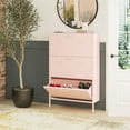 RealRooms Large Shadwick 3 Door Locker Style Metal Shoe Storage Cabinet ...