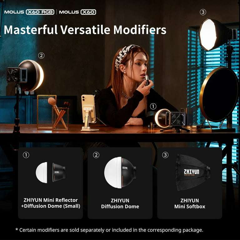 Zhiyun Molus X60 Combo 60W RGB Video Light,2700-6500K TLCI Zhiyun Molus X60 Combo 60W RGB Video Light,2700-6500K TLCI