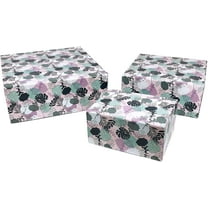 mDesign Square Gift-Wrap or Ornament Storage Box, Handles, 2 Pack ...