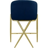 Home Square Navy Velvet Counter Stool with Gold Metal Legs - Set of 2 ...