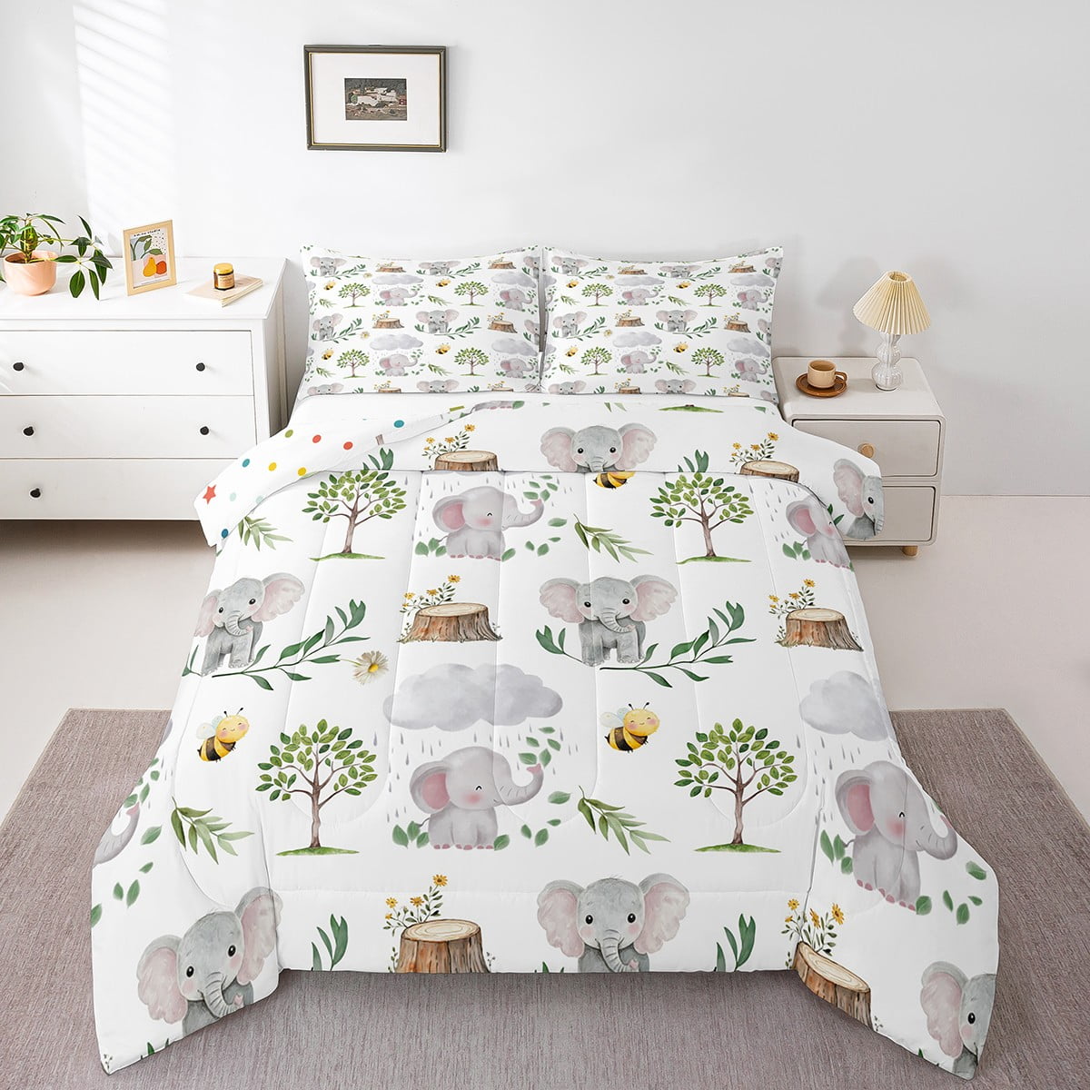Click here for Erosebridal Cartoon Elephant Bedding Sets Full Wit... prices