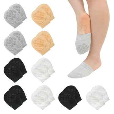 TeeHee Women's Comfy Seamless Toe Topper Liner Socks 5-Pack with Non ...