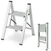 AmeriHome Ultra Slim Aluminum Two Step Folding Utility Step Ladder ...