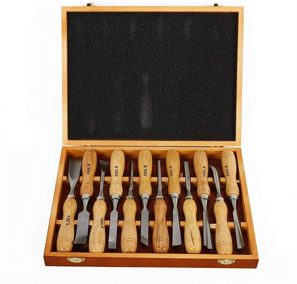 MONIPA 12 Chrome Vanadium Steel Wood Carving Hand Chisel Set - Walmart.com