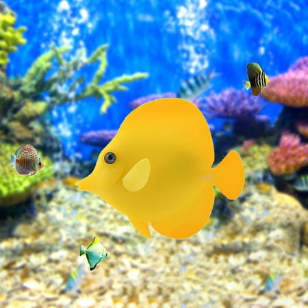 TB&W Aquarium Artificial Luminous Fish Silicone Glowing Fish Tank Decor ...