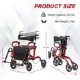 Goplus Rollator Walker with Seat Folding Walker with 8-inch Wheels ...