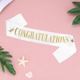 Congratulations Sash for Women Graduation Party Birthday Decor White ...