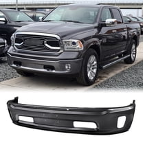 1PC Brilliant Black Steel Bumper for 2013-2018 RAM 1500 W/ Fog&W/O ...
