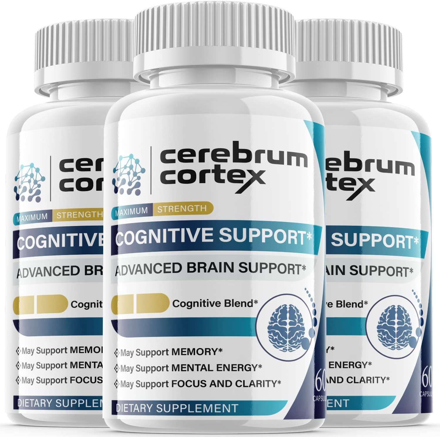 (3 Pack) Cerebrum Cortex - Nootropic Memory Booster Dietary Supplement ...