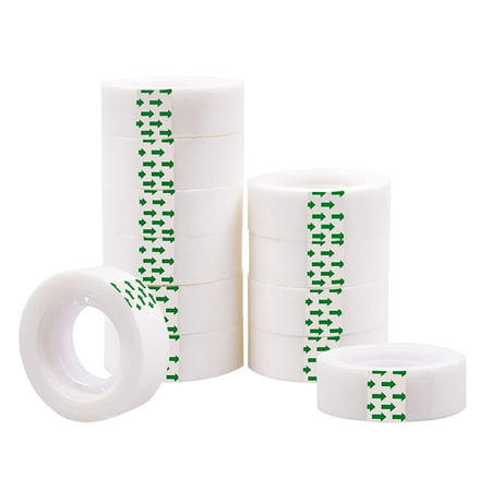 12 Rolls Transparent Tape Refills with 1 Double Sided Tape, Clear ...