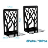 5 Pairs Book Ends Metal Bookends Bookend Supports Book Stoppers (Black ...