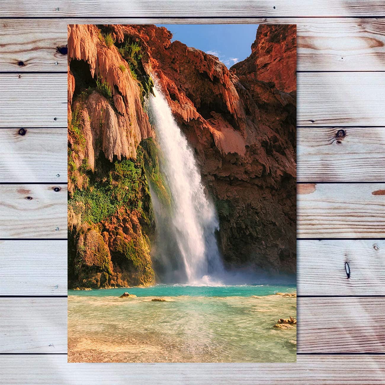 Waterfall Canvas Wall Art Artwork Wooden Frame Painting Havasu Falls ...