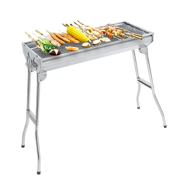 Zootealy Household Stainless Steel Barbecue Grill Large Outdoor Folding ...