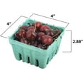 MT Products Green Vented Produce Berry Basket 1 Pint Pulp Fiber - Pack ...