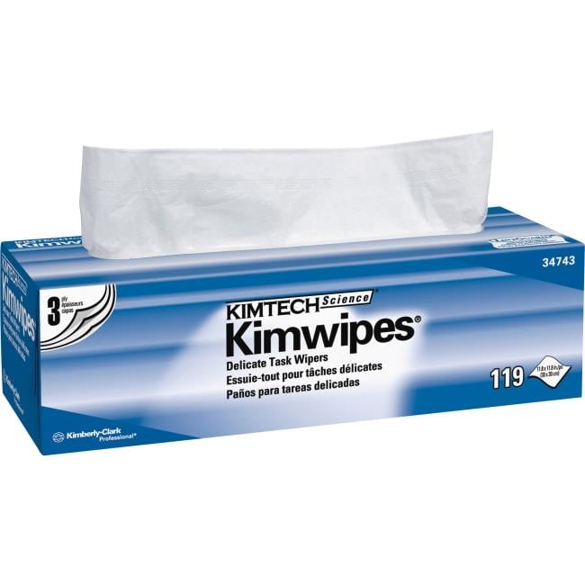 Kimberly Clark KimWipes Delicate Task Wipers - White - 119 Sheets ...