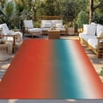 Bohemian Gradient Red Outdoor Rug, Modern Minimalist Red Blue Ocean ...
