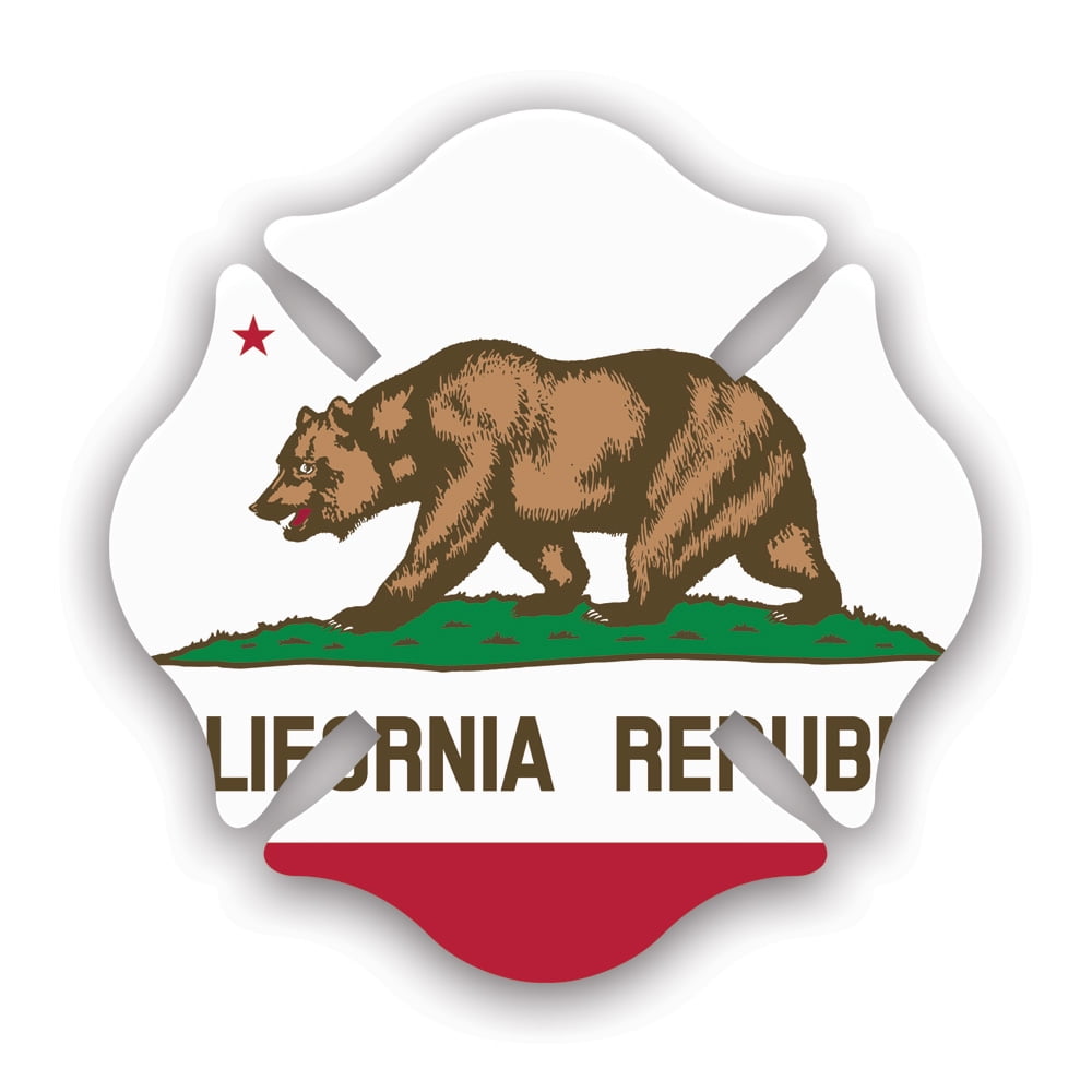 California State Maltese Cross Shaped Sticker Decal - Self Adhesive ...