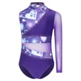 AOCHANG Girls One Long Sleeve Printed Rhinestone Ballet Dance Leotard ...