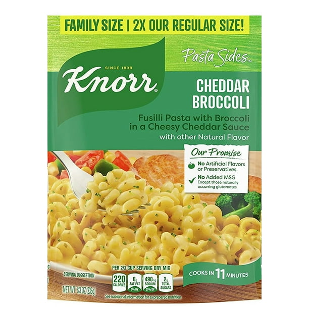 Knorr Pasta Sides For a Tasty Pasta Side Dish Cheddar Broccoli Family Pack No Artificial Flavors ...