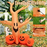 Costway 8 FT Outdoor Halloween Inflatable Dead Tree w/ Ghost & Pumpkins ...