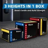 Signature Fitness 3-in-1 Foam Plyometric Jump Box, Adjustable Height 16 ...