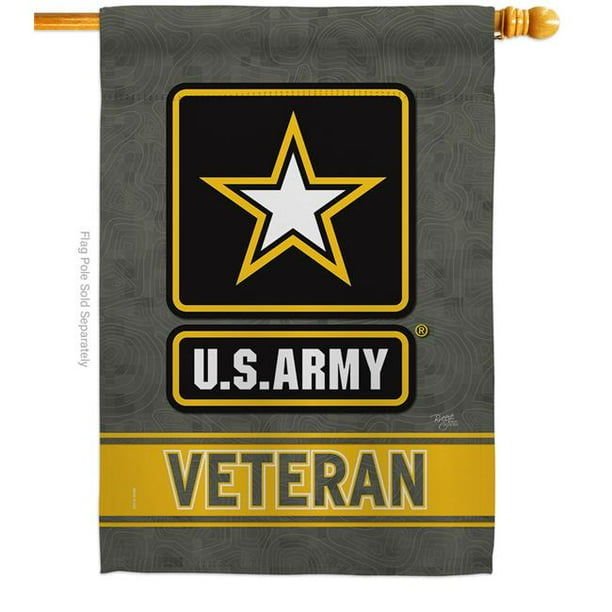 Breeze Decor H108430-BO US Army Veteran House Flag Armed Forces 28 x 40 ...