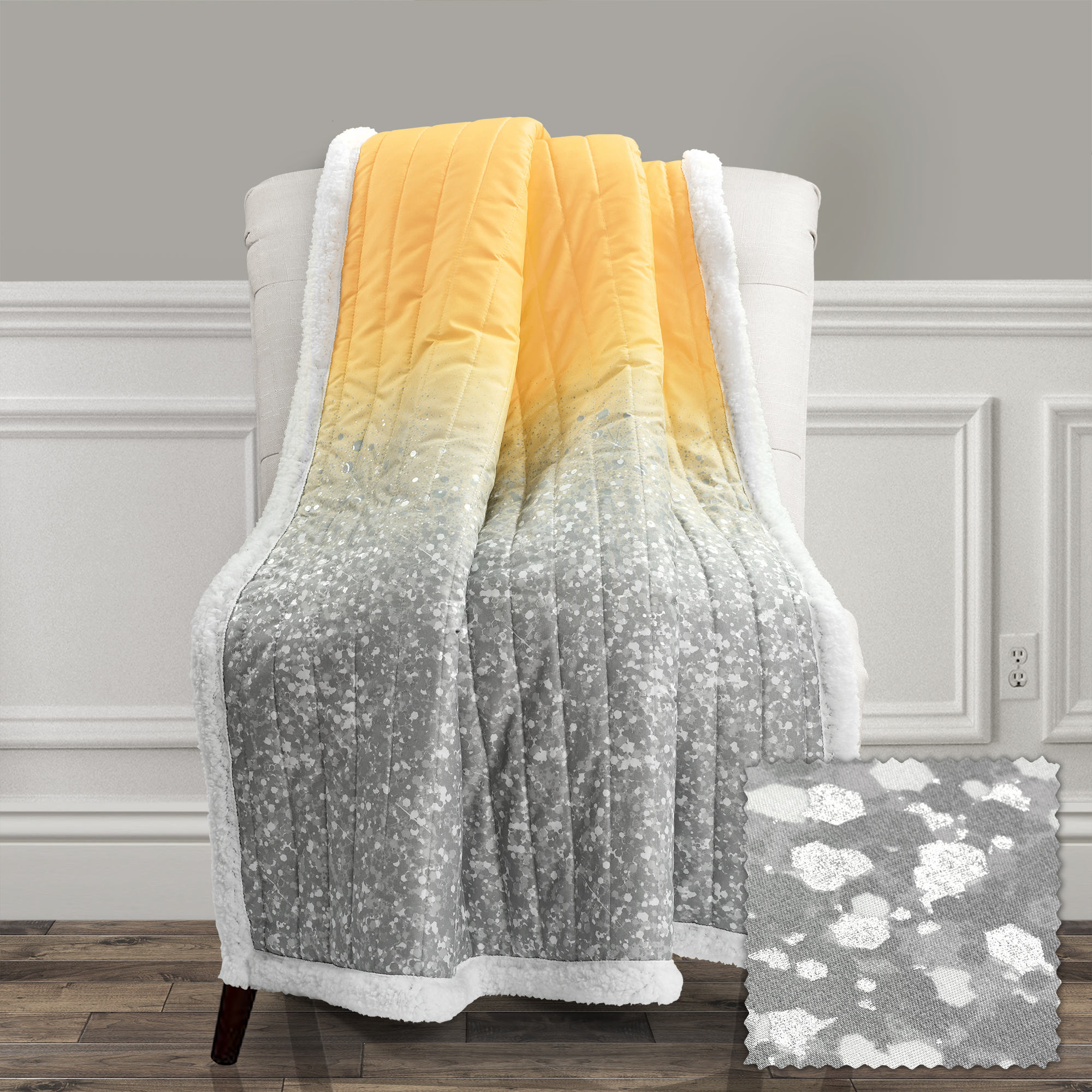 Lush Decor Yellow, Gray Polyester Throw, 60" x 50" - Walmart.com