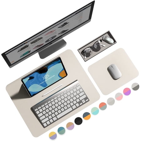 2 Pack Mouse Mat, YSAGi Mouse Pad Leather Laptop Desk Pad, 1 Computer ...