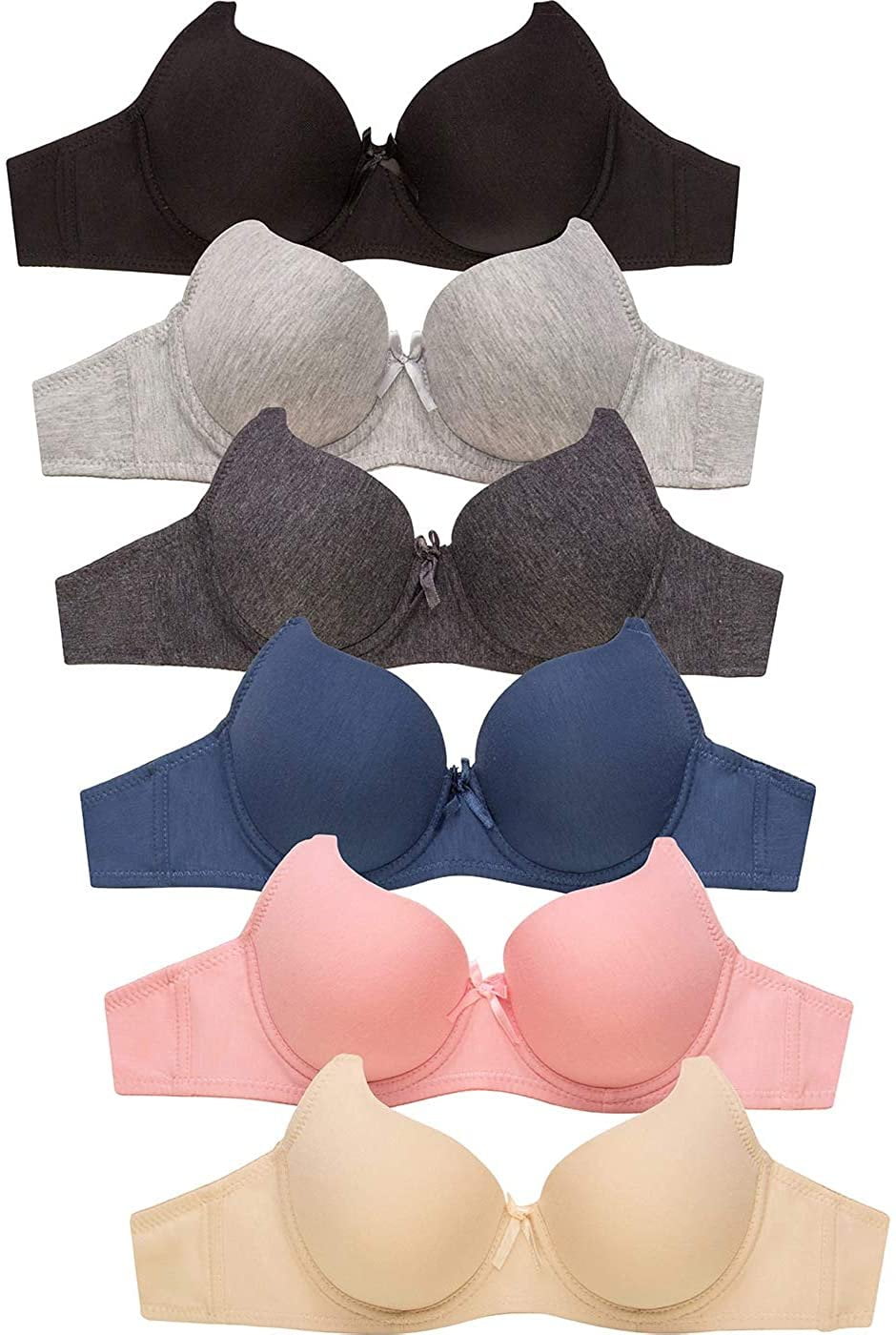 Womens 6 Pack of Everyday Plain, Lace, D, DD, DDD Cup Bra -Various ...