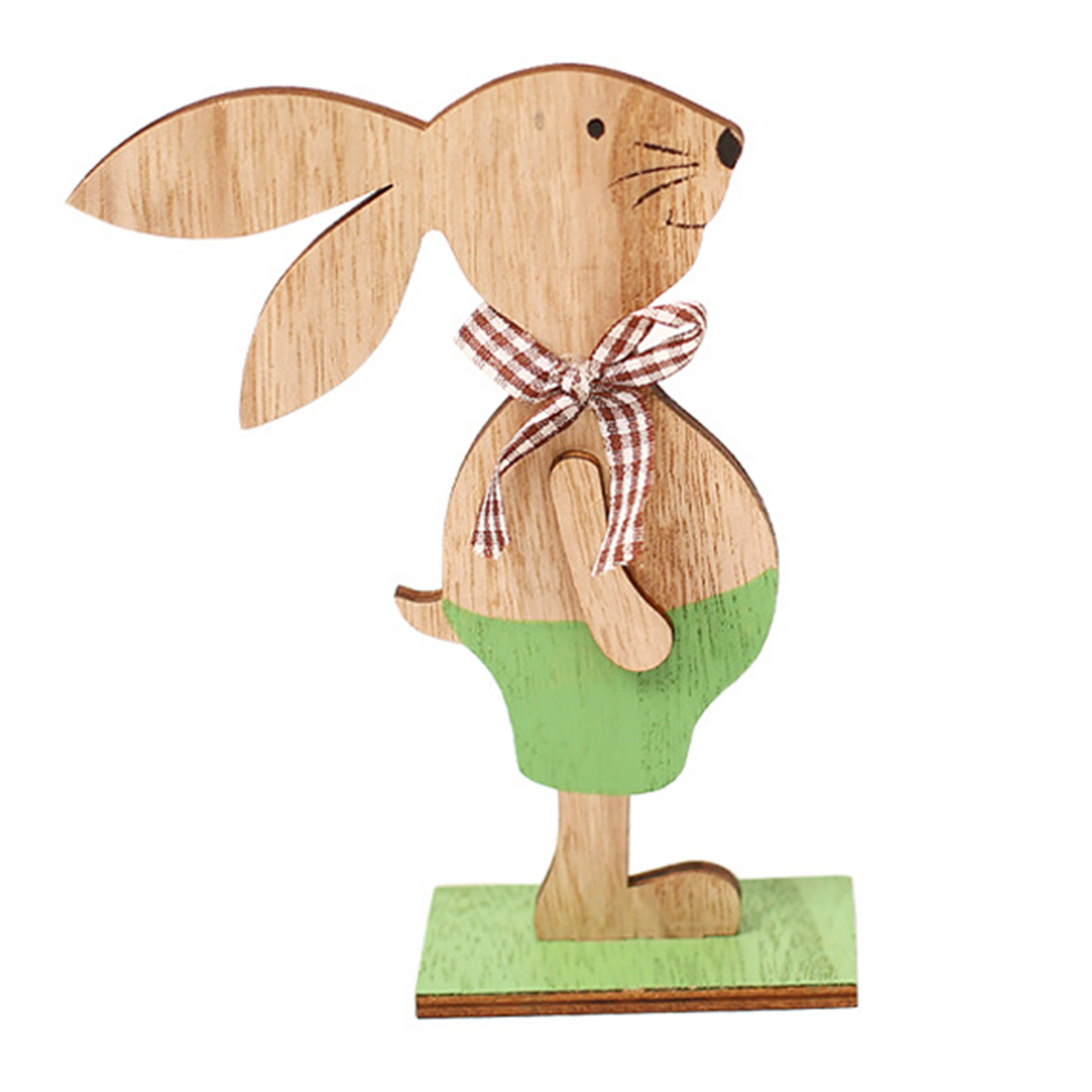 Mightlink Wooden Bunny Decor Colored Printed Cute Animal Model Holiday ...