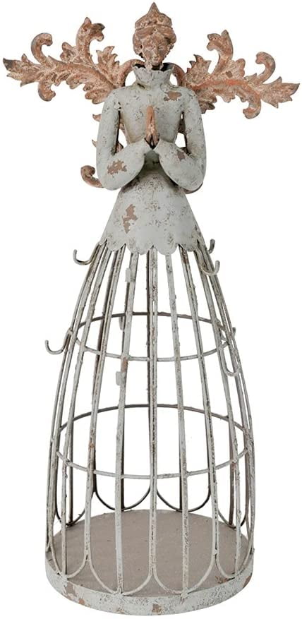 Antiqued Metal Garden Angel Statue with Hook Patio Lawn Yard Indoor ...