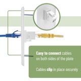 Bates- 1 Port Ethernet Wall Plate, 2 Pack, RJ45 Wall Jack, Cable ...