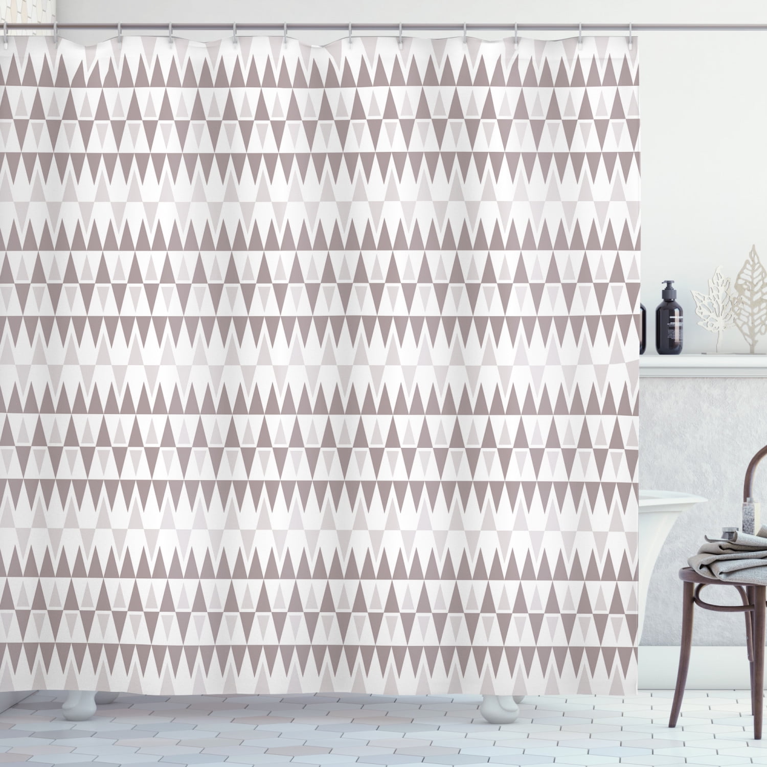 Ambesonne Geometric Shower Curtain, Modern Aztec Triangles, 69"Wx75"L ...