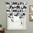 Black Palm Tree Tie Up Curtains for Window, Thermal Insulated Balloon ...