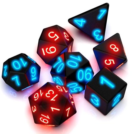 7pcs/set The Electronic Dice Glow LED Dices Magic Trick Pixels DND ...