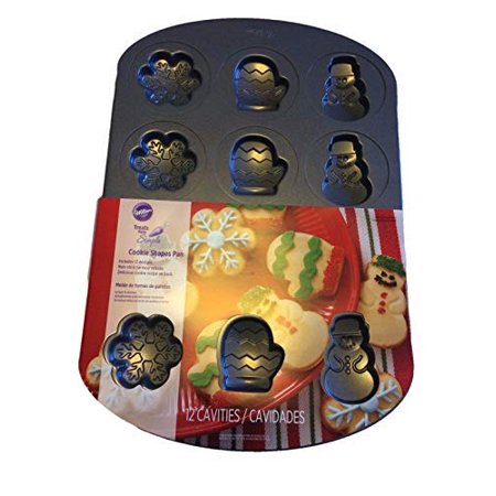 Christmas Cookie Shape Pan Snow Flakes Mittens Snowman by Wilton ...
