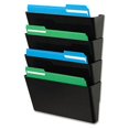 deflect-o DocuPocket Four-Pocket Wall Set- Plastic- Letter- 13''w x 4 ...