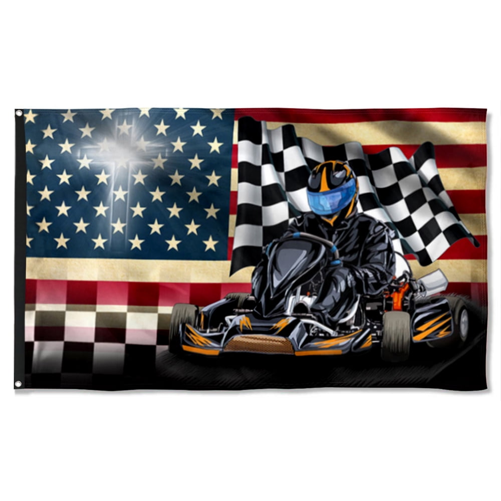Cayyon Kart Racing American Grommet Flag 3x5Feet Banner with 2 Brass ...