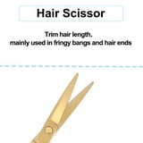 Unique Bargains Portable 6" Length Straight Scissors for Long Short ...