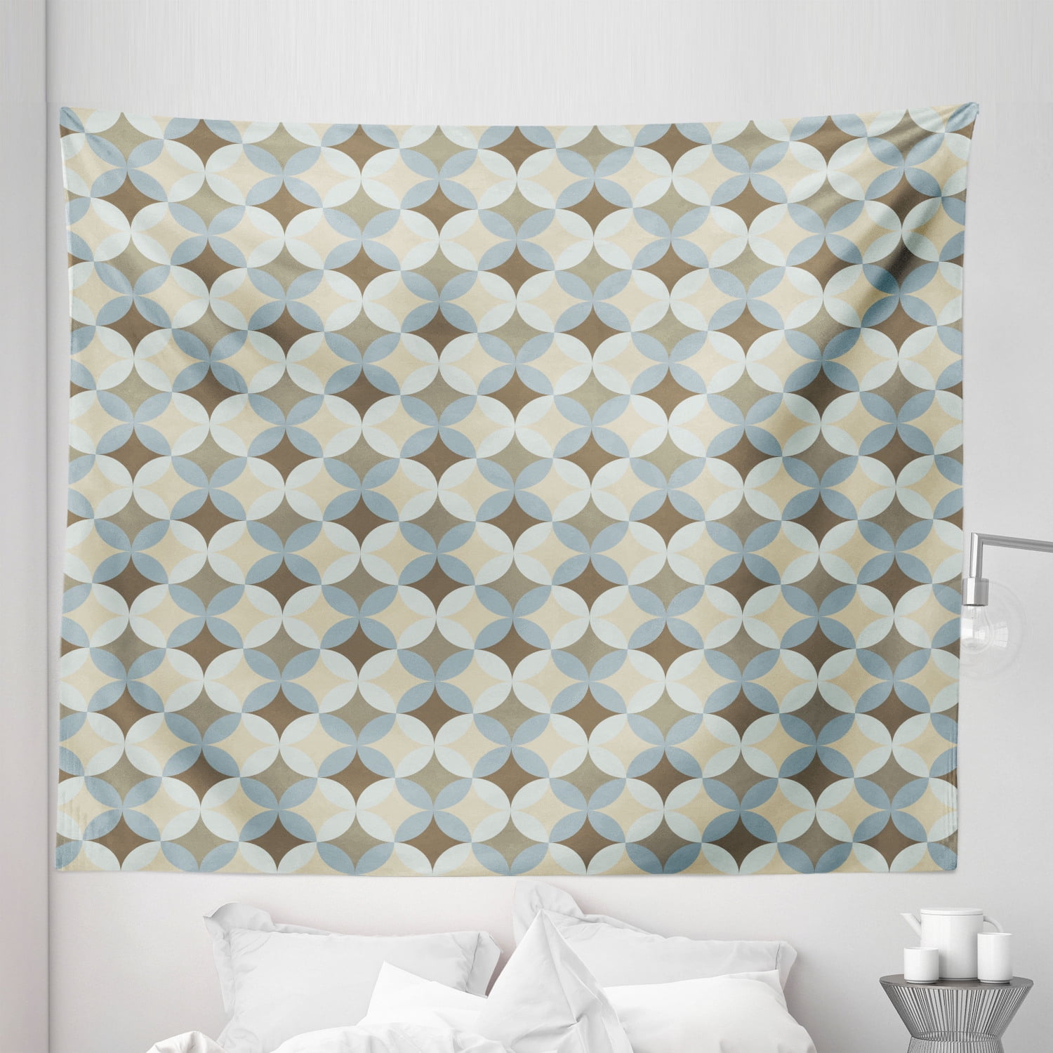 Geometric Tapestry, Round Circles with Eastern Inspired Motifs Abstract ...