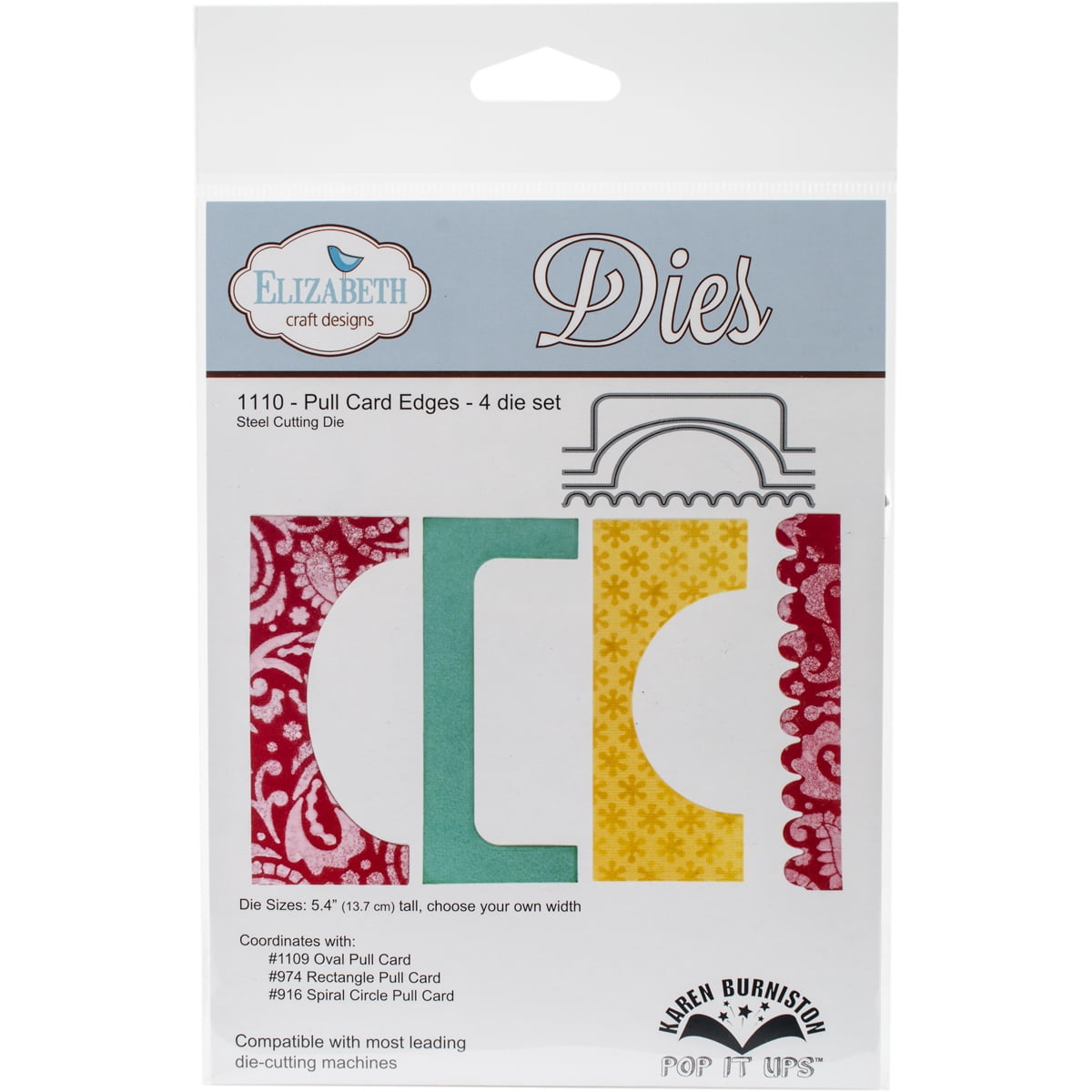 Elizabeth Craft Pop It Up Metal Dies By Karen Burniston-Pull Card Edges ...