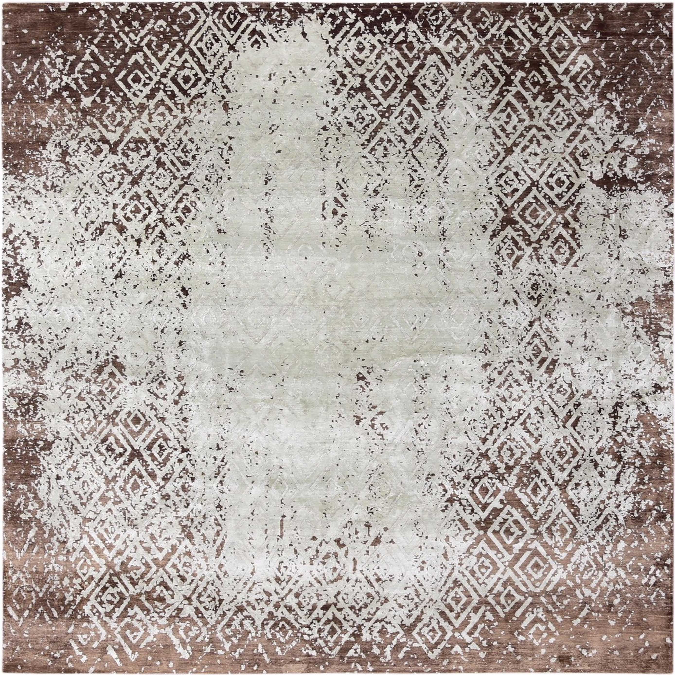 Ahgly Company Machine Washable Indoor Square Industrial Modern Rose ...