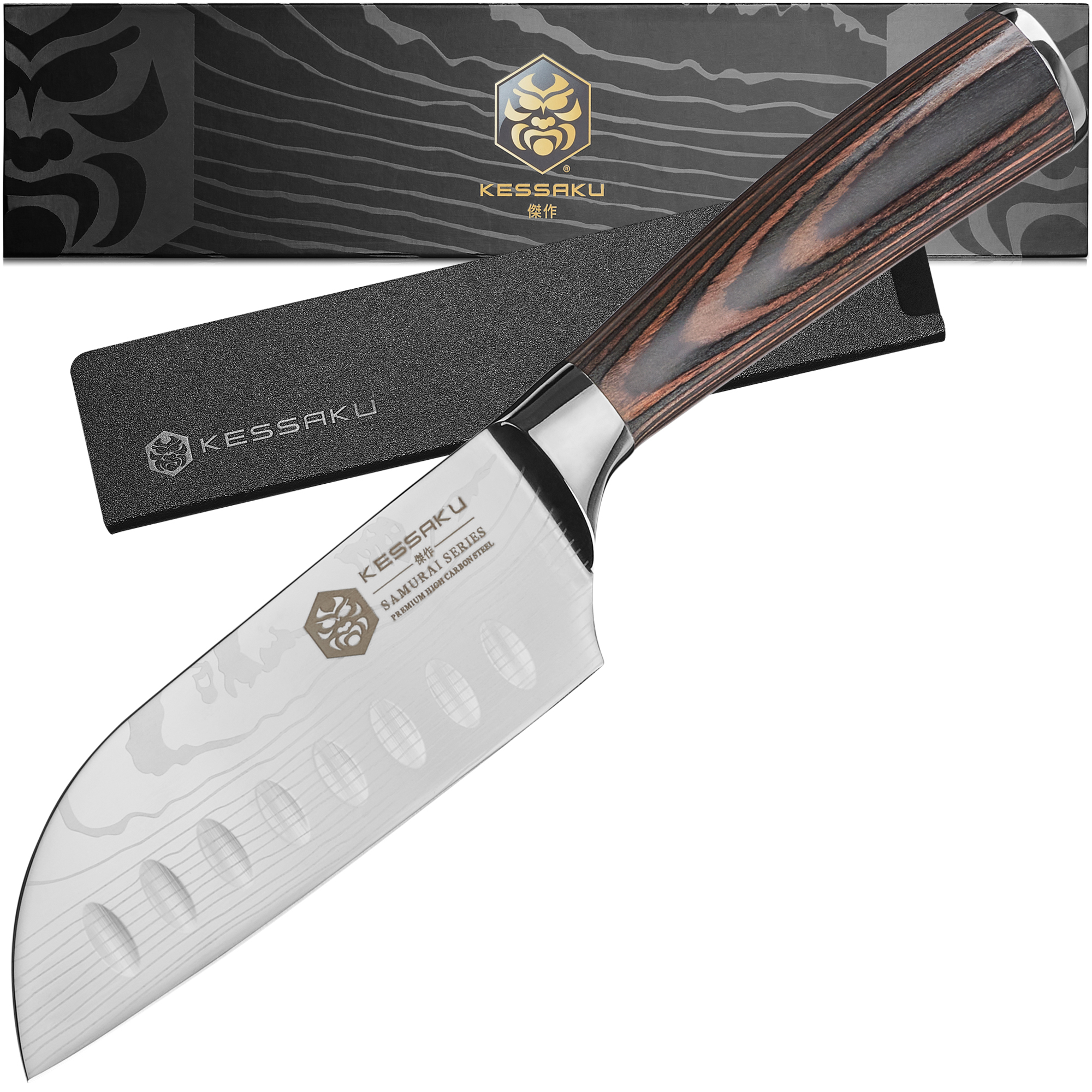 Kessaku 5-Inch Mini Santoku Knife - Samurai Series - Forged High Carbon ...