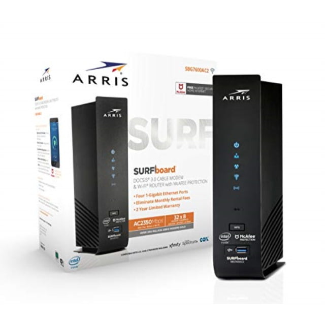 arris surfboard (32x8) docsis 3.0 cable modem plus ac2350 dual band wi ...