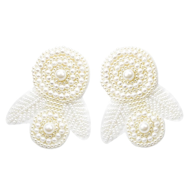 2pcs Pearl Glass Diamond Applique DIY Crystals Patches for Shoes Bags ...