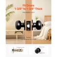 KFFKFF 6 Pack Black Door Knobs, Privacy Door Handles with Round Ball ...