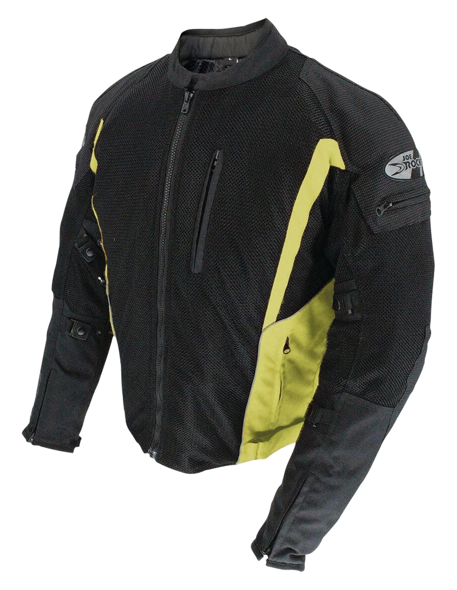 Joe Rocket Analog Mens Vented Mesh Motorcycle Jacket Black/Hi-Viz SM ...