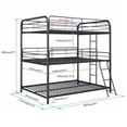YDSM Triple Bunk Bed, Full Over Full Over Full 3 Bunk Bed with 2 Ladder ...
