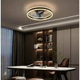 ANTOINE 20 in. Black Low Profile Flush Mount LED with Remote and APP ...