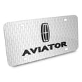 Lincoln Aviator 3D Logo on Front Grill pattern Brushed Aluminum License ...